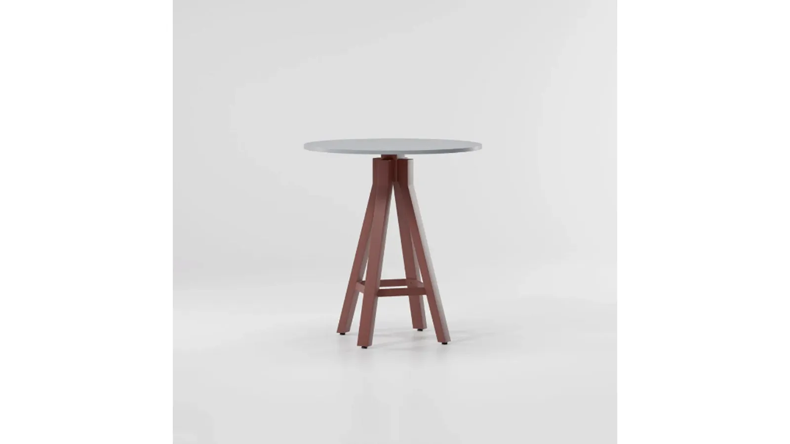 Tavolo Vieques bar rotondo con piano alluminio Kettal